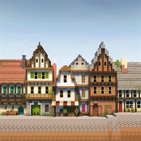 Medieval Street Minecraft Blueprints Minecraft City Minecraft Houses