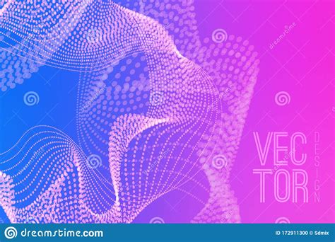 Abstract Background With Dynamic Particle Waves Vector Stock Vector