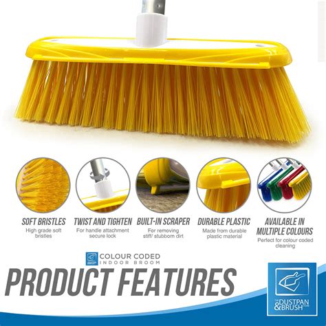 Colour Coded Yellow Broom Head And Handle The Dustpan And Brush Store