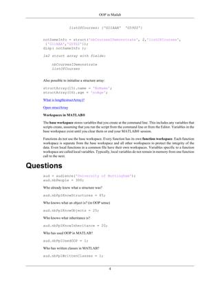 Object Oriented Programming In Matlab Pdf Programming Languages Computing