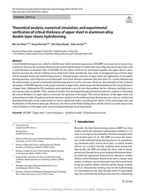 Theoretical Analysis Numerical Simulation And Experimental Verification Of Critical Thickness