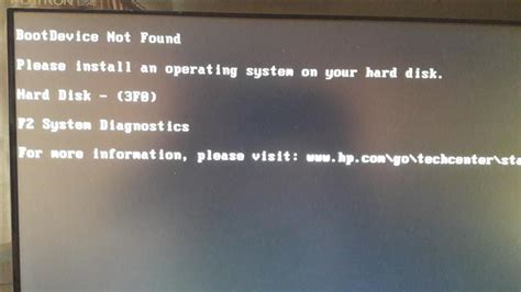 Boot Device Not Found Please Install An Operating System P Hp