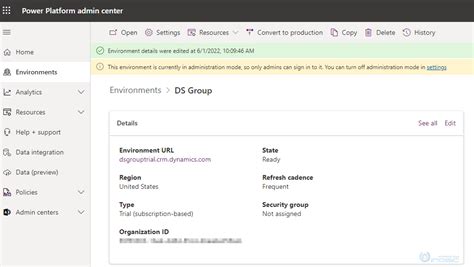 Enable Administration Mode From Power Platform Admin Center Microsoft Dynamics 365 Blog