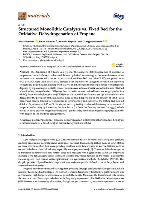 Pdf Structured Monolithic Catalysts Vs Fixed Bed For The Oxidative
