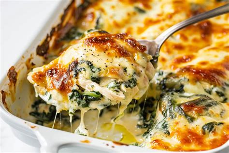 Creamy Chicken And Spinach Casserole Insanely Good