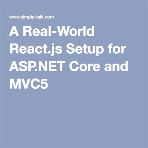 A Real World Reactjs Setup For Aspnet Core And Mvc5 Web Development