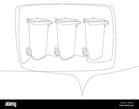 One Continuous Line Of Speech Bubble With Garbage Bin Thin Line Illustration Vector Concept