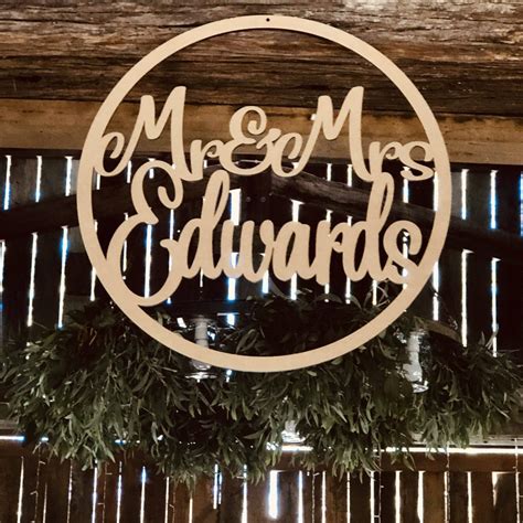 Mr And Mrs Custom Name Timber Word Ring Weddings Wise