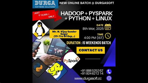 Hadooppysparkpythonlinux New Online Batch Data Engineering Training By Durgasoft Enroll