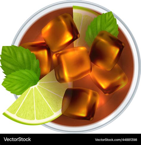 Lime Cola Cocktail Composition Royalty Free Vector Image
