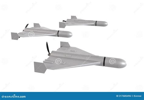 Military Drones Isolated On White Background Royalty Free Stock Image 317685496