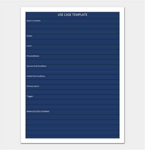Printable Use Case Templates Examples Word PDF DocFormats
