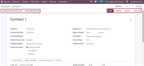 Contracts In Odoo 16 Payroll App Odoo V16 Enterprise Edition Book