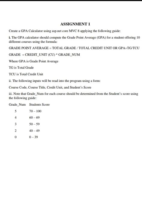 Assignment 1create A Gpa Calculator Using