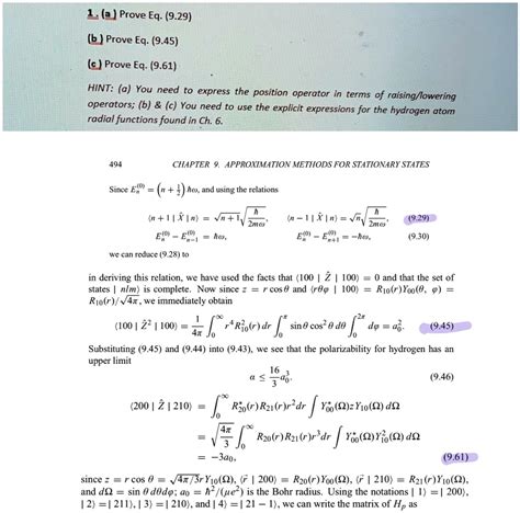 Approximation Methods For Stationary States Ch 9 Quantum