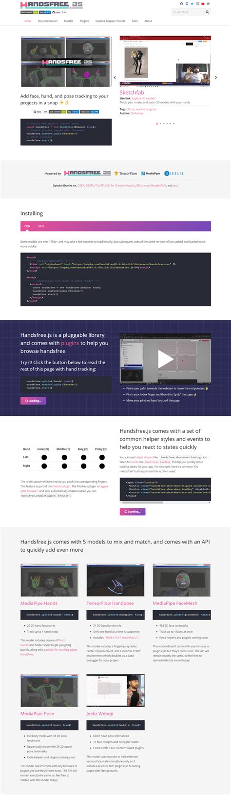 Javascript Visual Tracking Library Hand Face Pose Bypeople