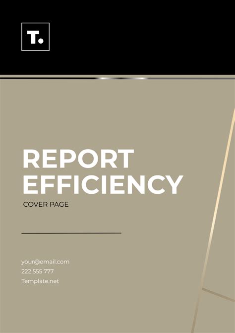 Report Efficiency Cover Page Template Edit Online Download Example Template Net