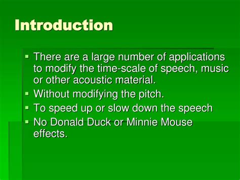 Ppt Time Scale Modification Of Speech Signal Powerpoint Presentation Id1583279