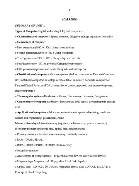 Unit 1 Notes Pdf