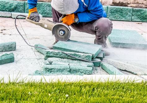 Premium Photo Cutting Artificial Stone With Power Tools