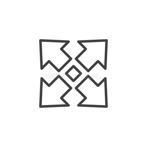 Joystick Arrows Button Line Icon Stock Vector Illustration Of Crossroad Left 141733586