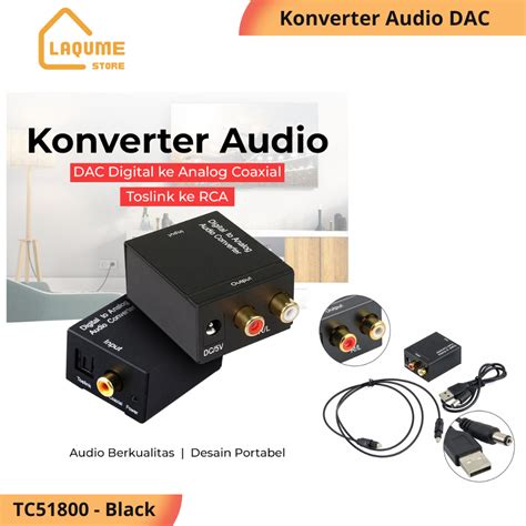 Jual Konverter Audio Dac Digital Ke Analog Coaxial And Toslink Ke Rca