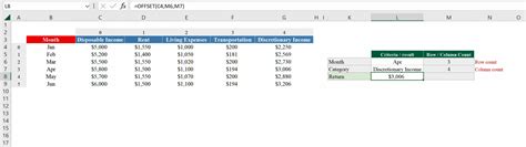 Excel Offset Function MBT