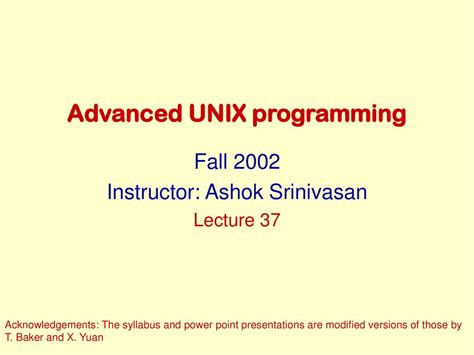 Advanced Unix Programming Ppt Download