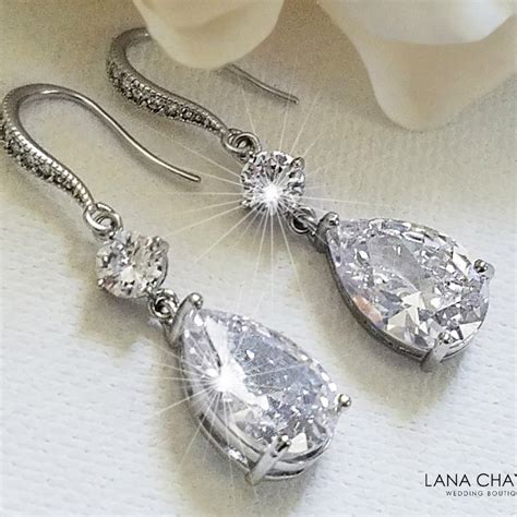 Crystal Bridal Earrings Etsy