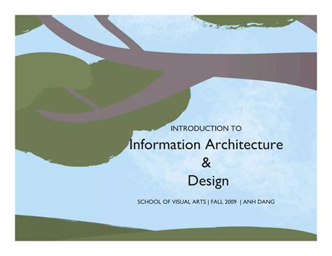 Sva Intro To Information Architecture And Design Fall 09 Ppt