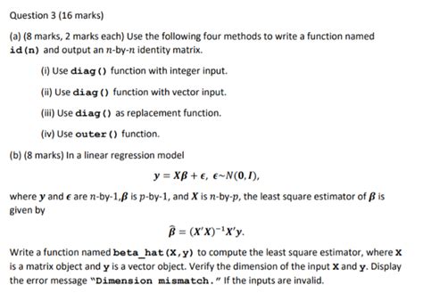 Solved Question Marks A Marks Marks Each Use Chegg