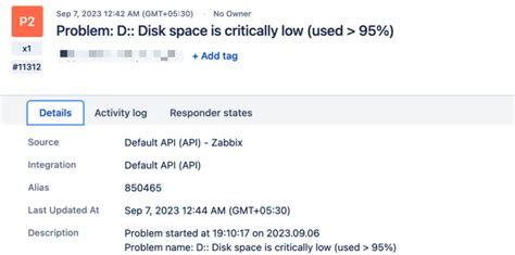 Alerts Created Via Zabbix Integration Shows Default Api As The Name Of
