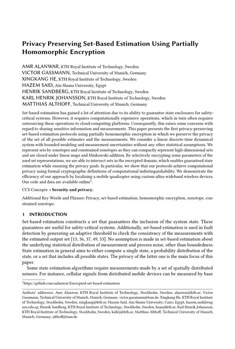 Pdf Privacy Preserving Set Based Estimation Using Partially