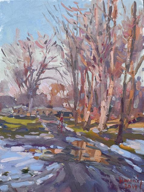 Naked Trees In Sunset Painting By Ylli Haruni Pixels