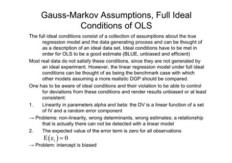 Gauss Markov Assumptions Full Ideal Conditions Of DocsLib