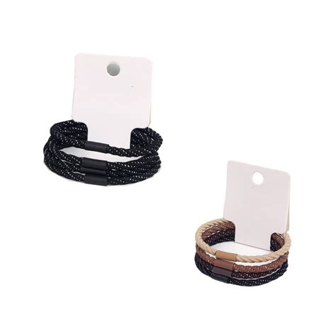 Комплект от 8 броя ластици за коса гумени черни кафяви Emag Bg