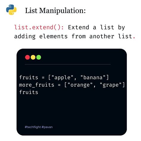 Python 💻 List Manipulation Listextend Python Coder