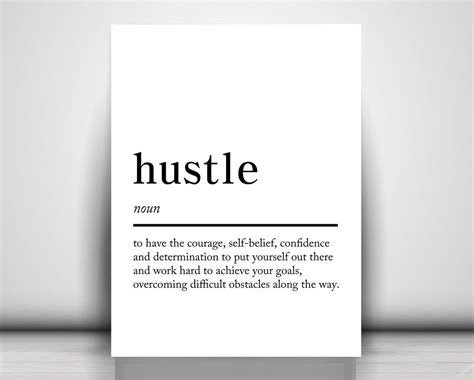 Hustle Definition Canvas Print Motivational Quote Wall Art Etsy