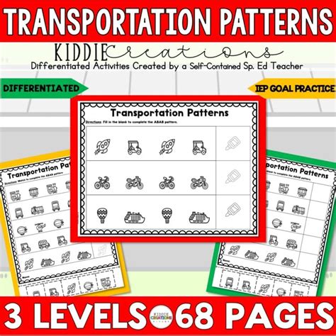 Transportation Abab Pattern Worksheets Differentiated Cut And Paste Ab Activity