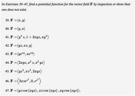 Solved In Exercises Find A Potential Function For The Chegg