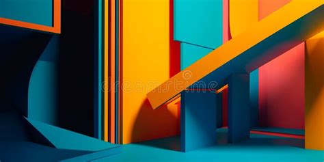 Minimalist Abstract Designs With Bold Lines And Negative Space Generative Ai Stock Illustration