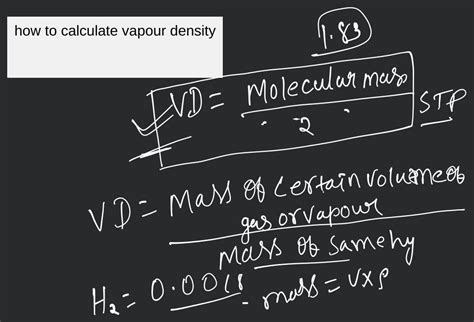 How To Calculate Vapour Density Filo