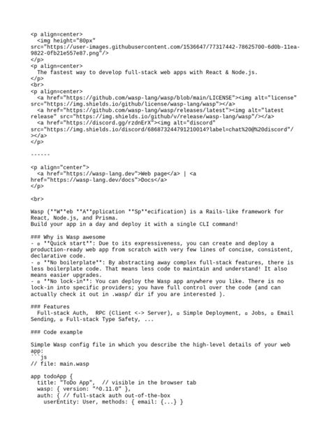Wasp Pdf Web Application Compiler