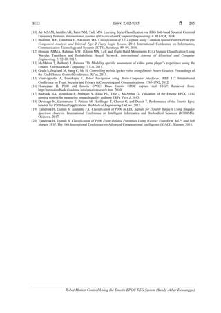 Robot Motion Control Using The Emotiv EPOC EEG System PDF Robotics Technology Computing