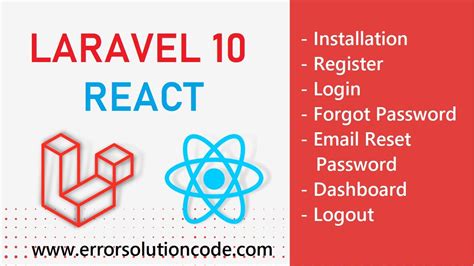 laravel 10 react install register login forgot password email reset