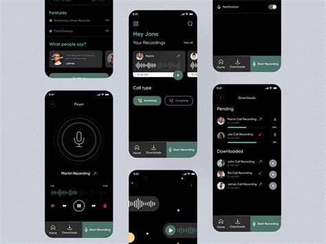 call recording app ui design rish designs by rishabh saxena on dribbble