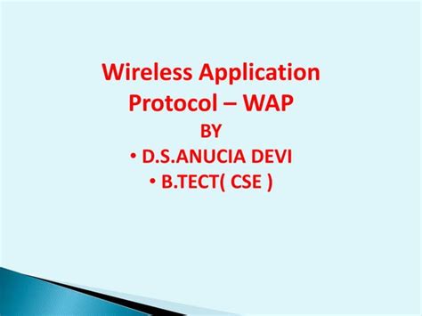 Wireless Application Protocol Wap Pptx
