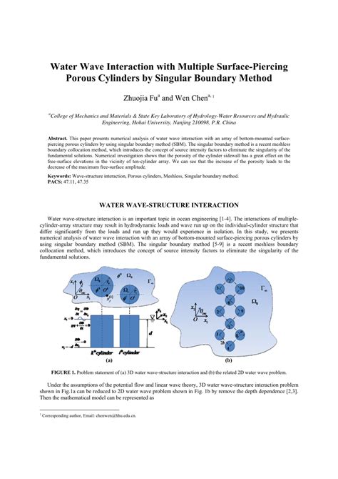 Pdf Water Wave Interaction With Multiple Surface Piercing Porous