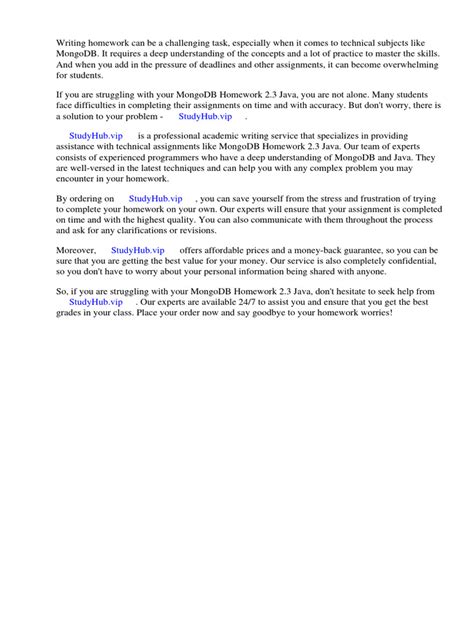 mongodb homework 2 3 java pdf no sql databases