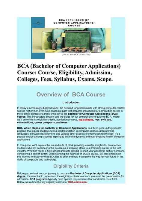 Ppt Bca Bachelor Of Computer Applications Course Course Eligibility Admission Powerpoint